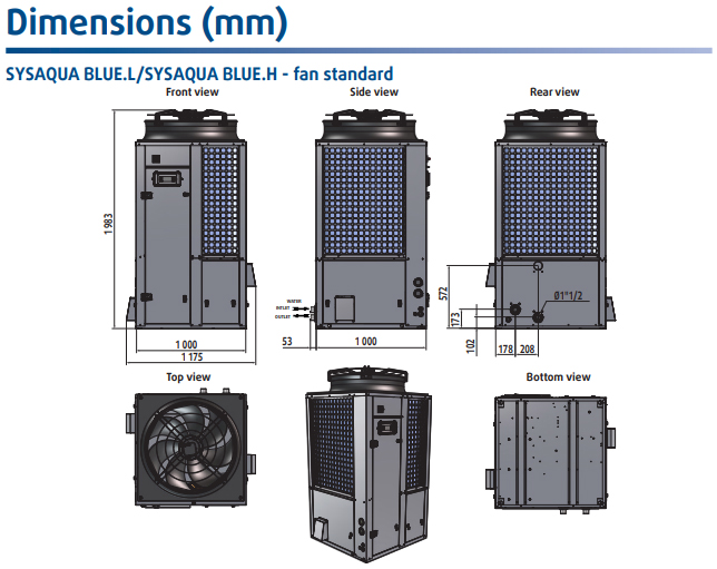 Systemair SYSAQUA BLUE.L 35B Hava Soğutmalı Scroll Kompresörlü Chiller (Sadece Soğutma ...